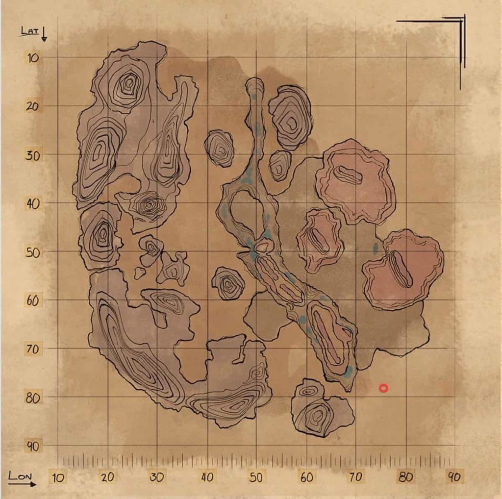 Ark : Scorched Earth - Emplacements des artefacts - Tseret