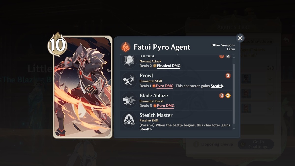 Genshin Impact : Comment battre le défi de la Taverne de l'Agent Pyro Fatui - Tseret