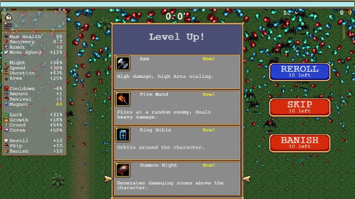 Vampire Survivors : Guide d'évolution des armes - Tseret