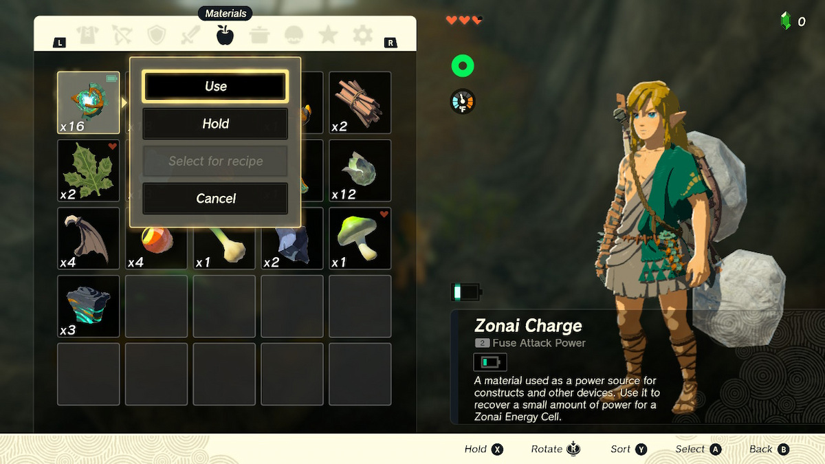 Zelda : Tears of the Kingdom - Comment utiliser la charge Zonai - Tseret