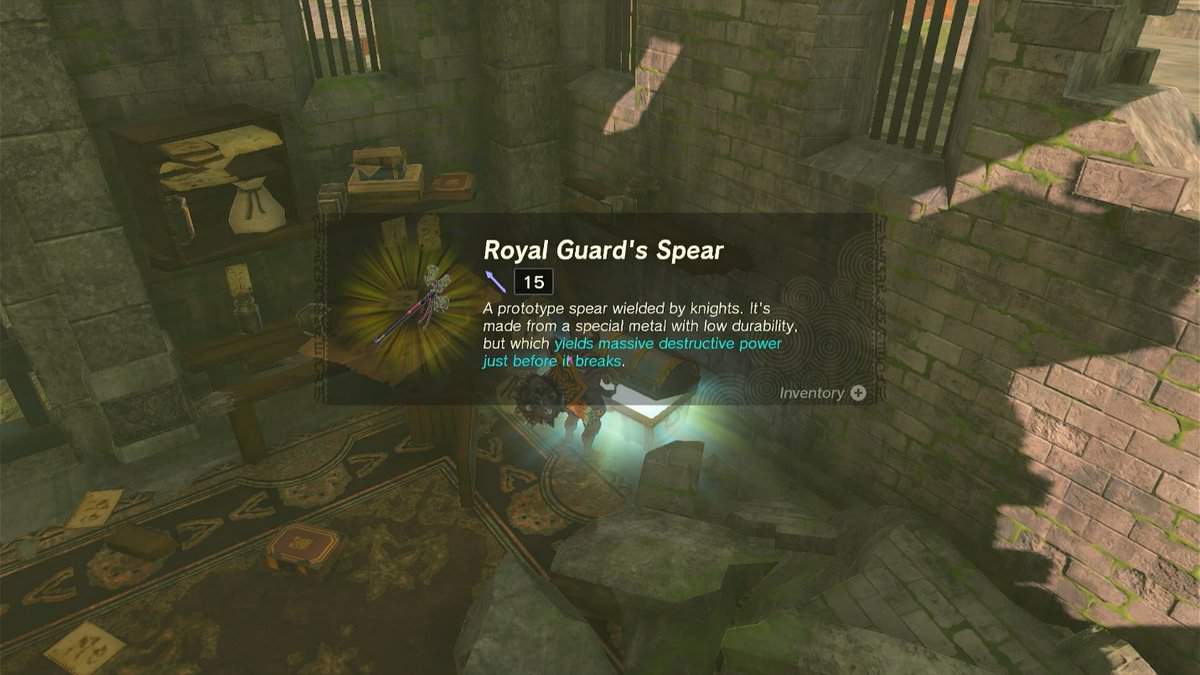 Emplacement de la lance de la garde royale - Zelda : Tears Of The ...