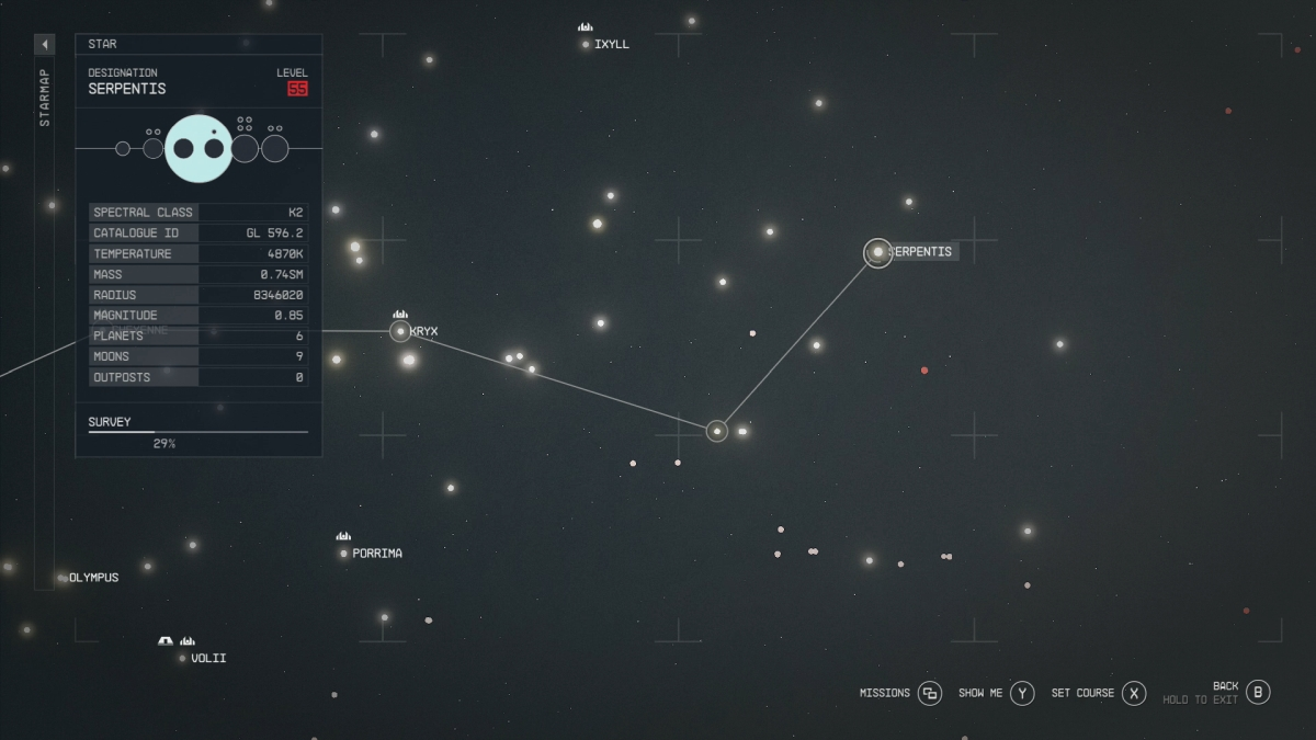 Starfield : Où trouver le système Serpentis - Tseret