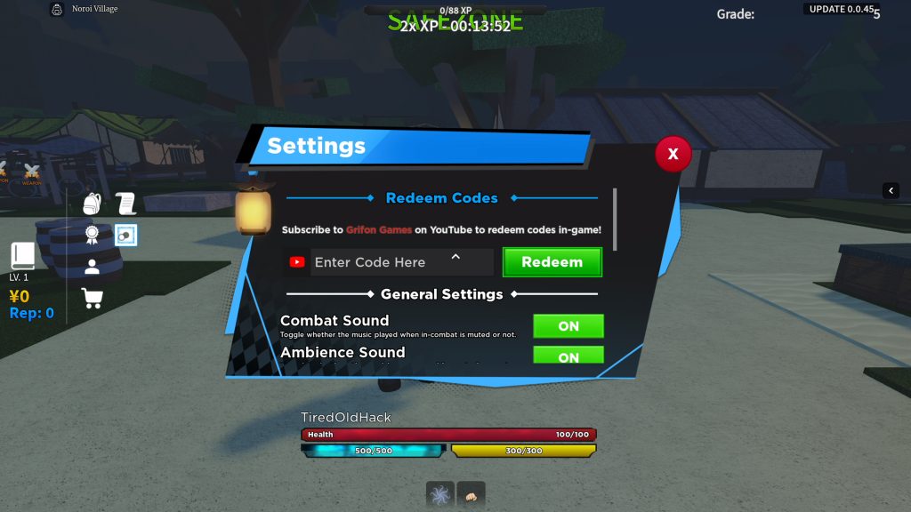 Codes Roblox Kaizen Novembre 2023 (Mise à jour du sang) - Tseret