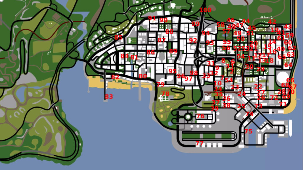 GTA San Andreas : Tous les emplacements de balises - Tseret
