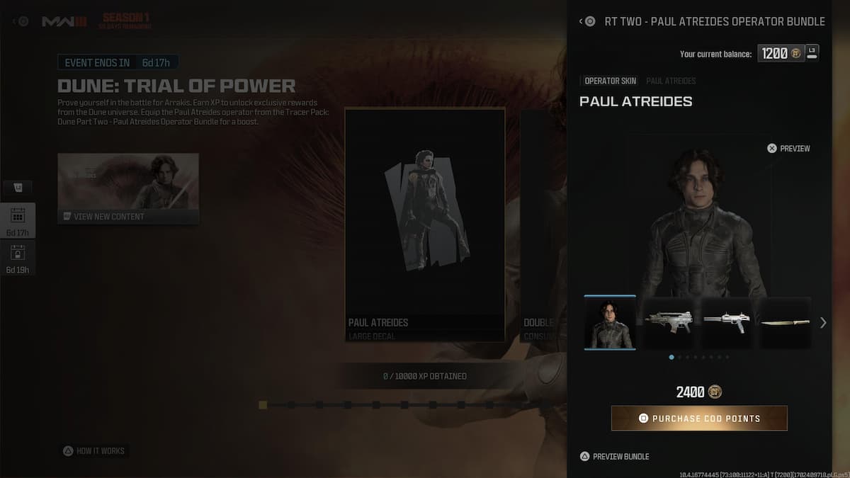 Modern Warfare 3 : Comment débloquer le skin Paul Atreides - Tseret