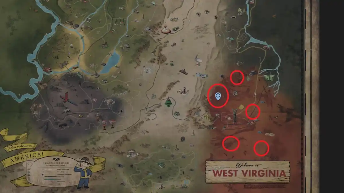 Fallout 76 : Où trouver des méga paresseux - Tseret